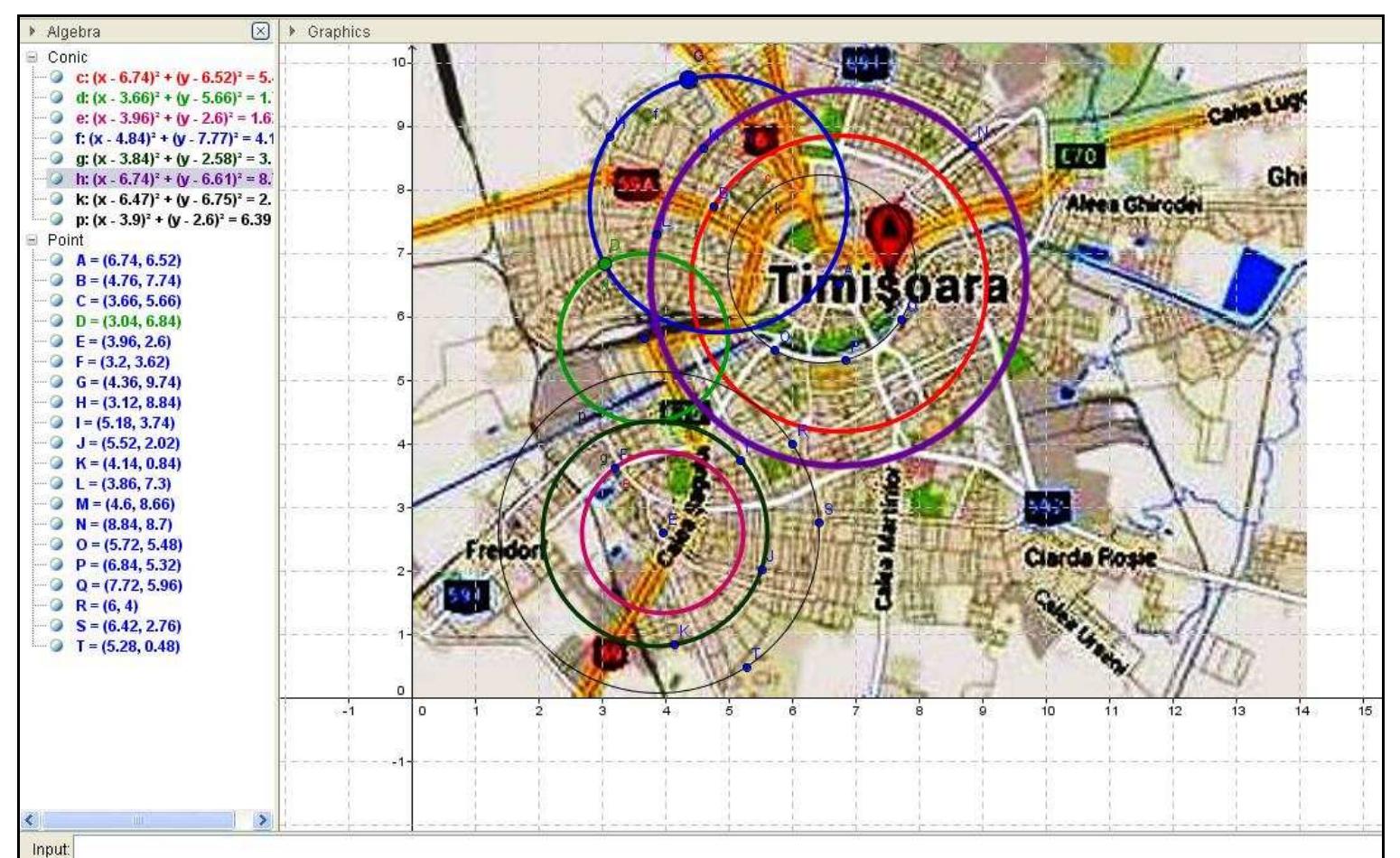 Figure 8 - The geographic space covered with GeoGebra