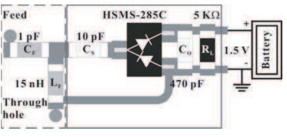 Schematic of doubler rectifier with input filter for rejects