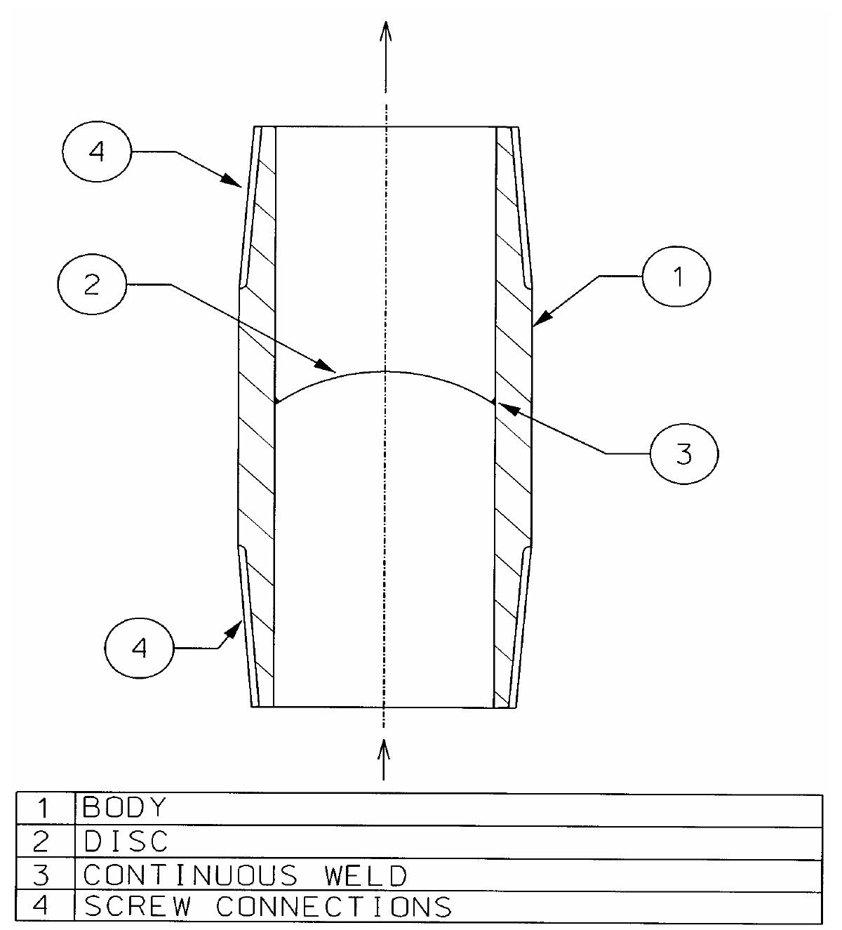 N° 7 — typical integral bursting disc assembly