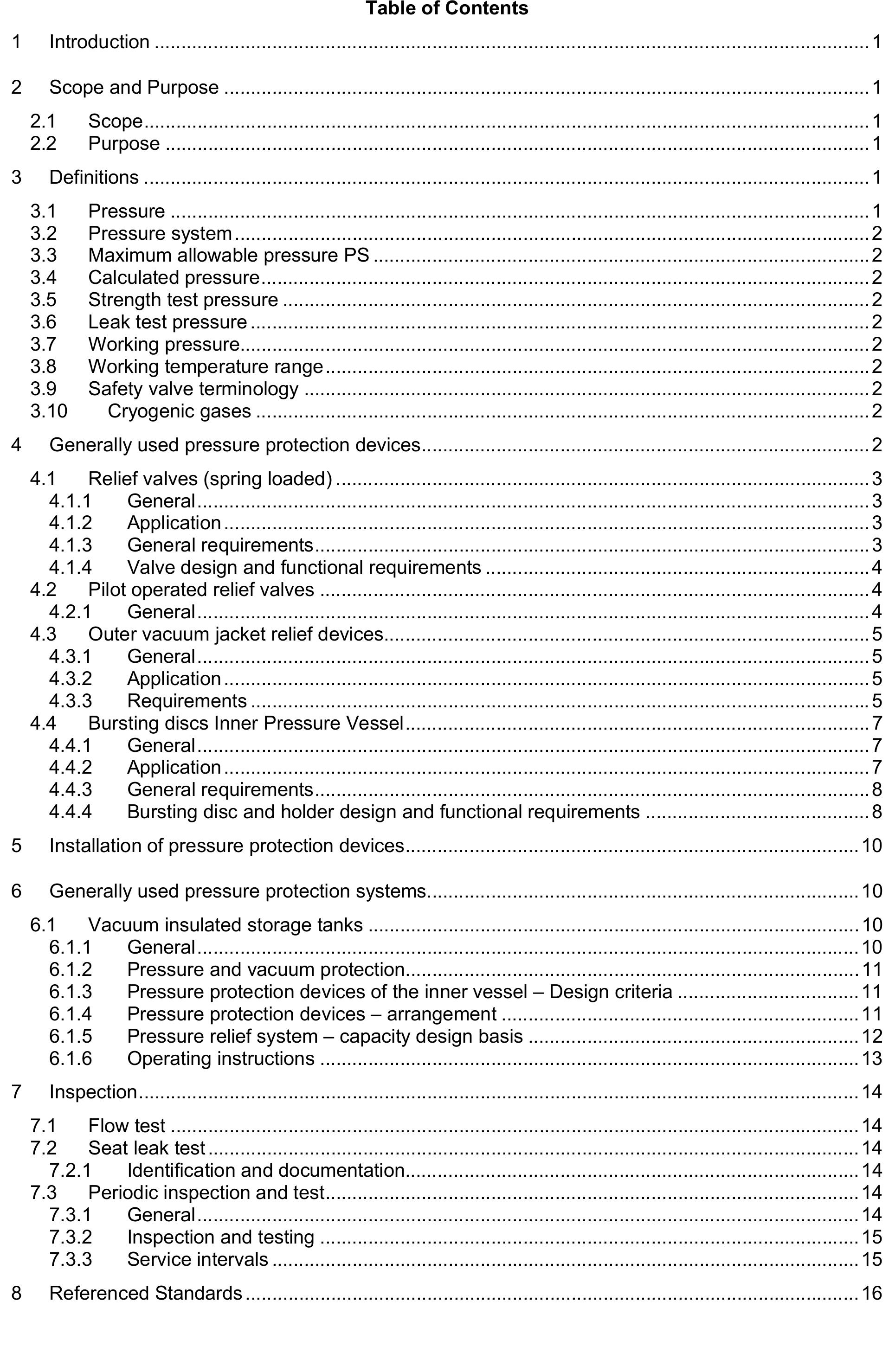 Table 1 - VACUUM INSULATED CRYOGENIC STORAGE TANK SYSTEMS