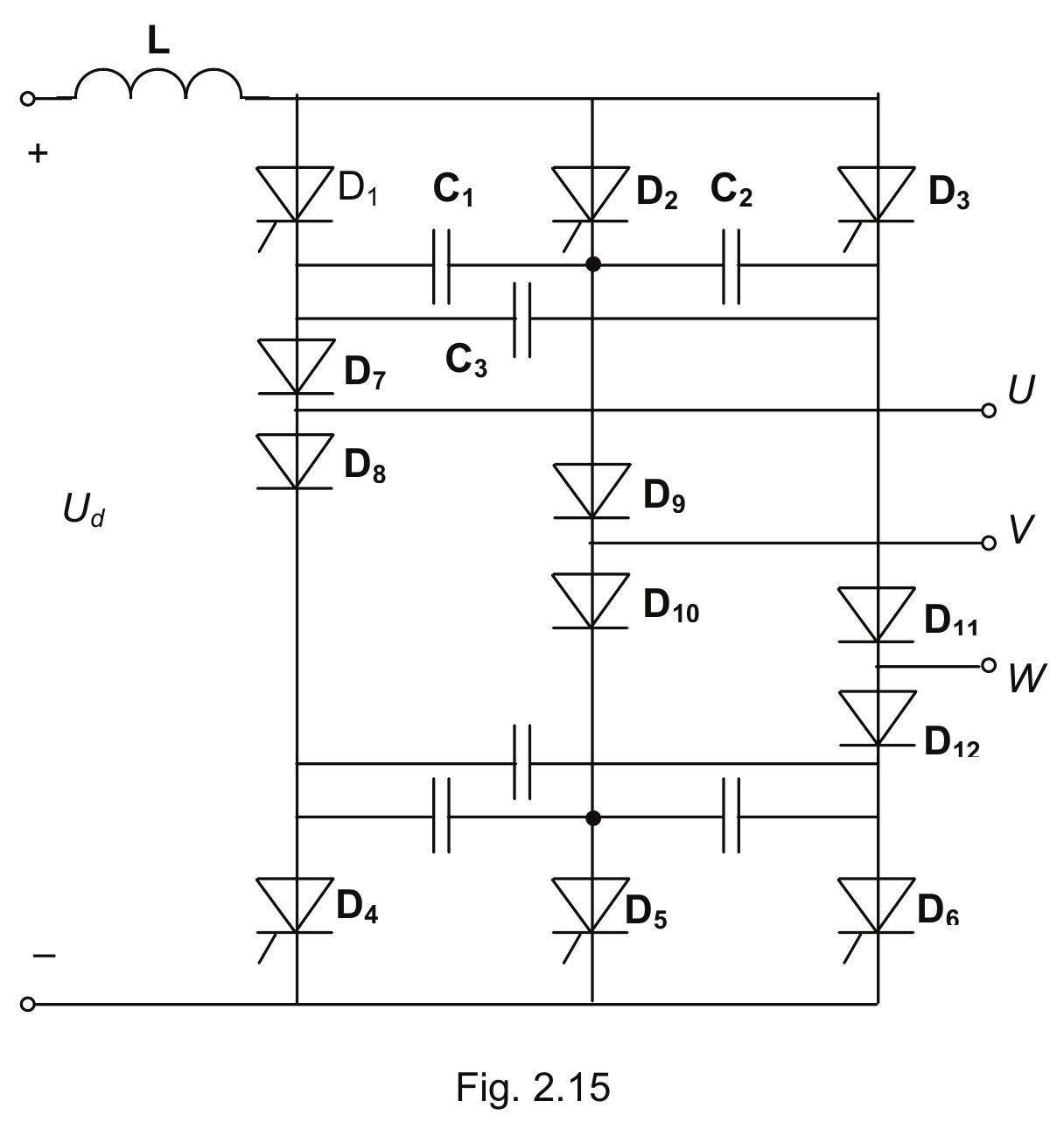 Three-phase csi. fig. 2.15 shows a three-phase csi. the dc