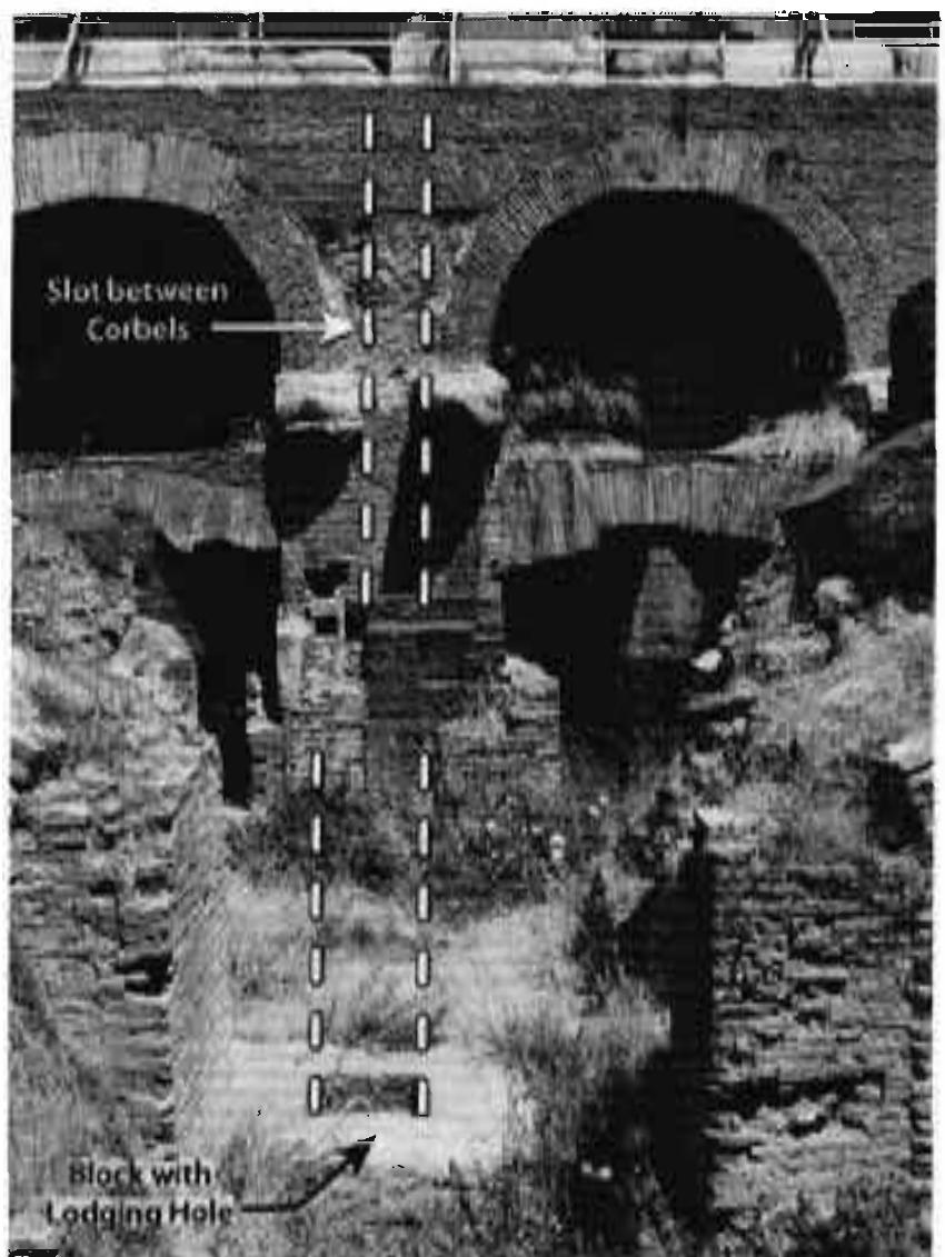 Colosseum arena. view showing the clamp and dowel cuttings