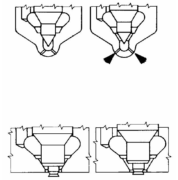 Injector nozzles closed and open the injector nozzle