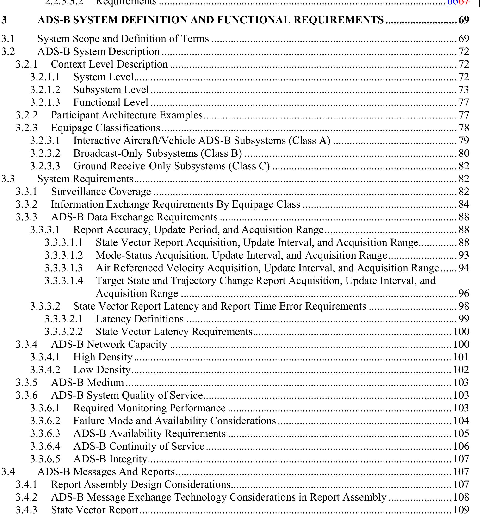 Table 3 - Minimum Aviation System Performance Standards For