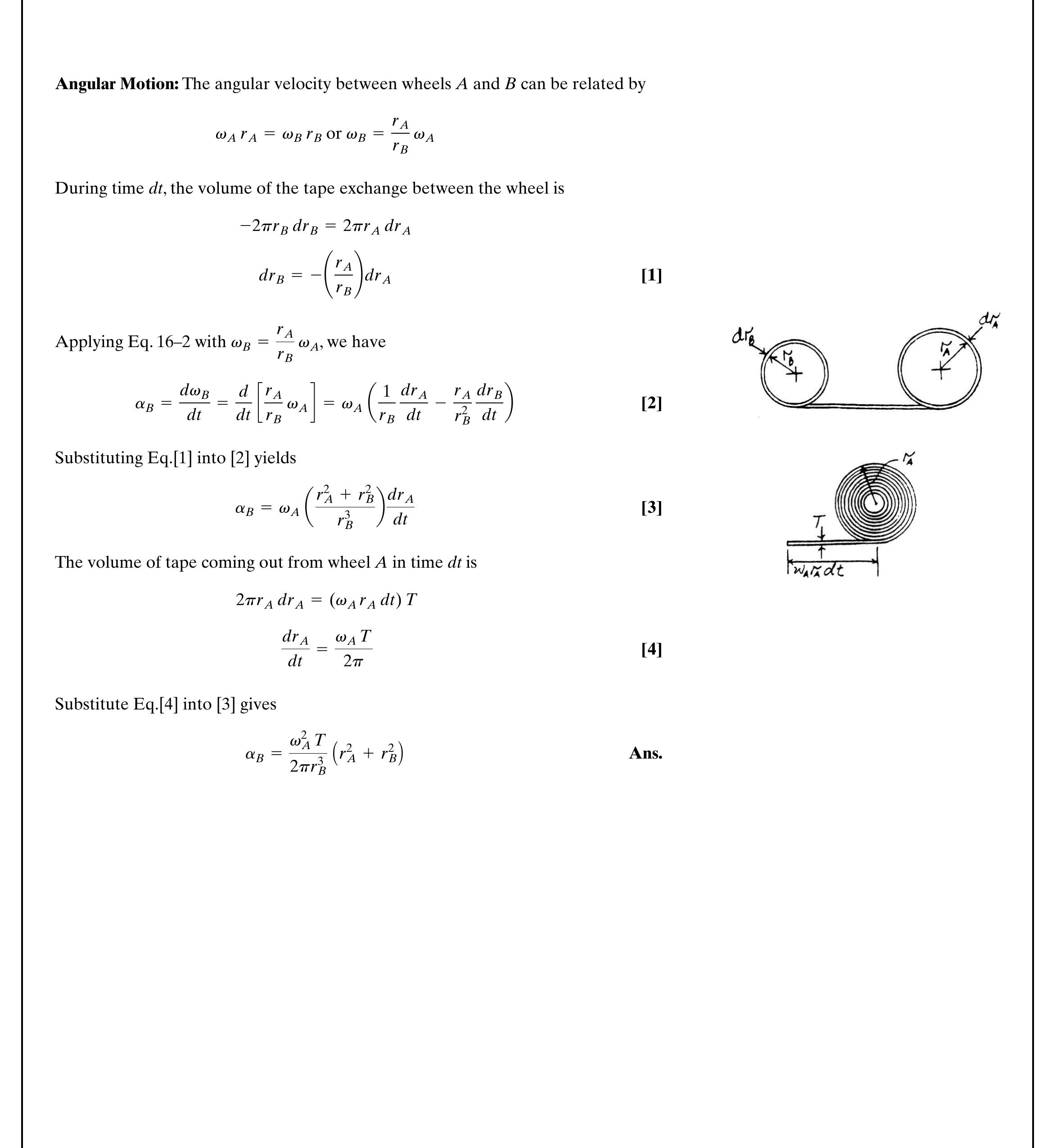 *16-32. the drive wheel a has a constant angular velocity of