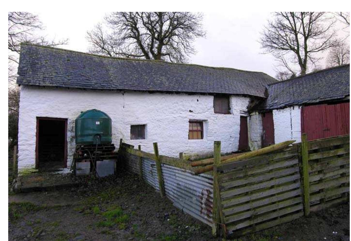 Exterior and roof truss of gelligarneddau barn (llangybi).
