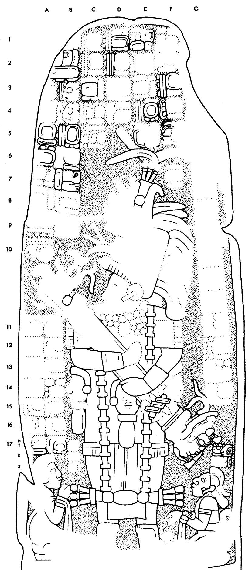 9a: coba stela 5 (front) (drawing by eric von euw and ian