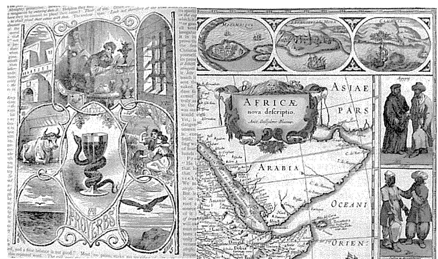 Illustrated bible and map with kindred arrangements.