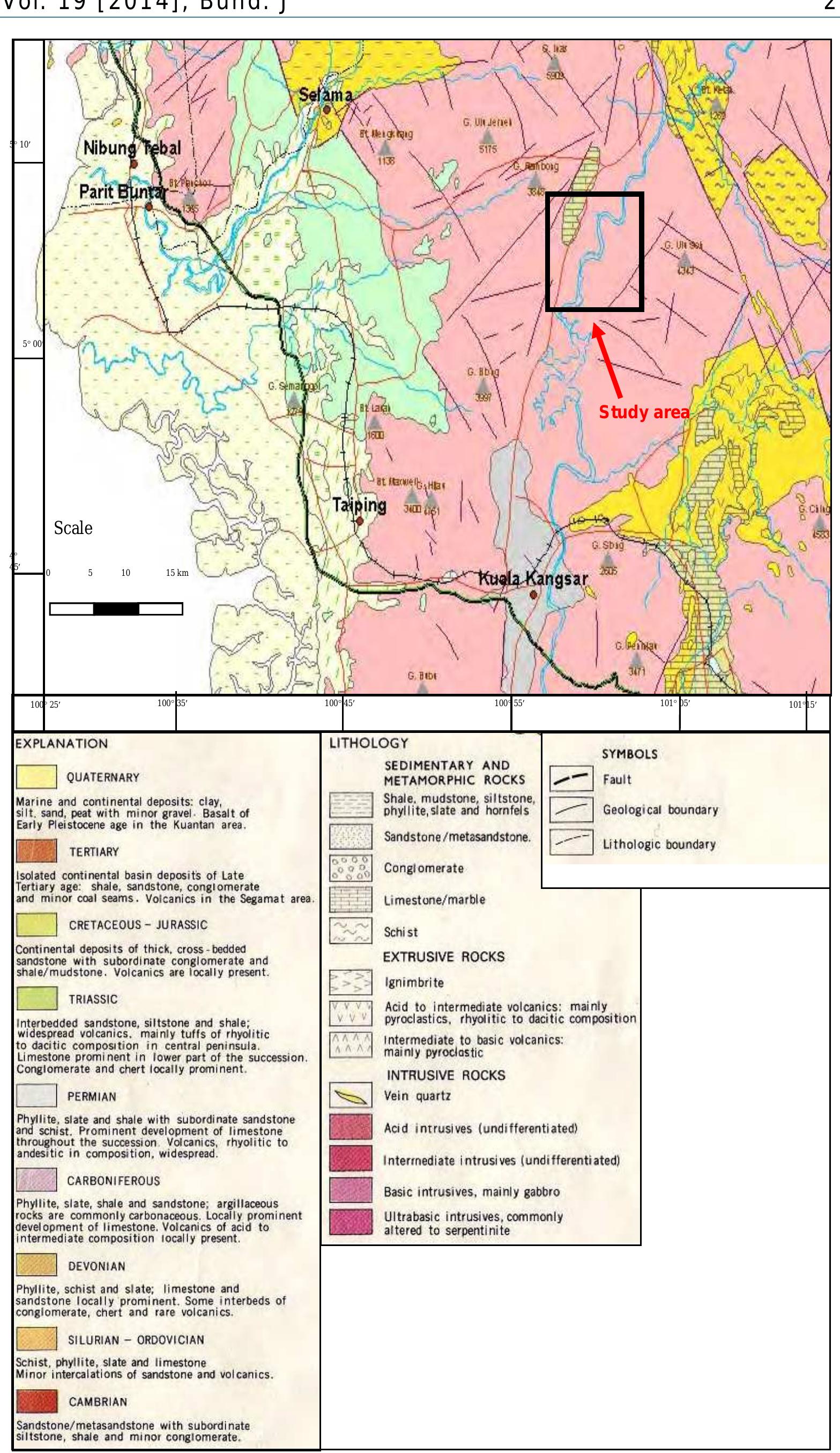Geology map of bukit bunuh, lenggong, perak.