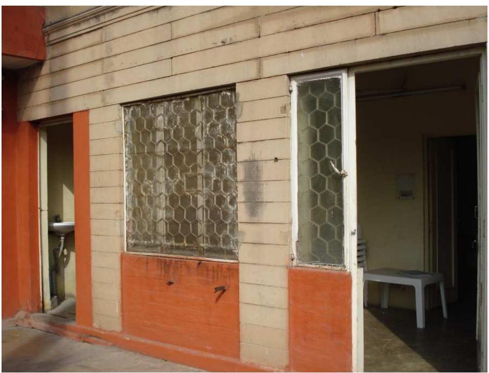 Front elevation - original pier positions (now clad in