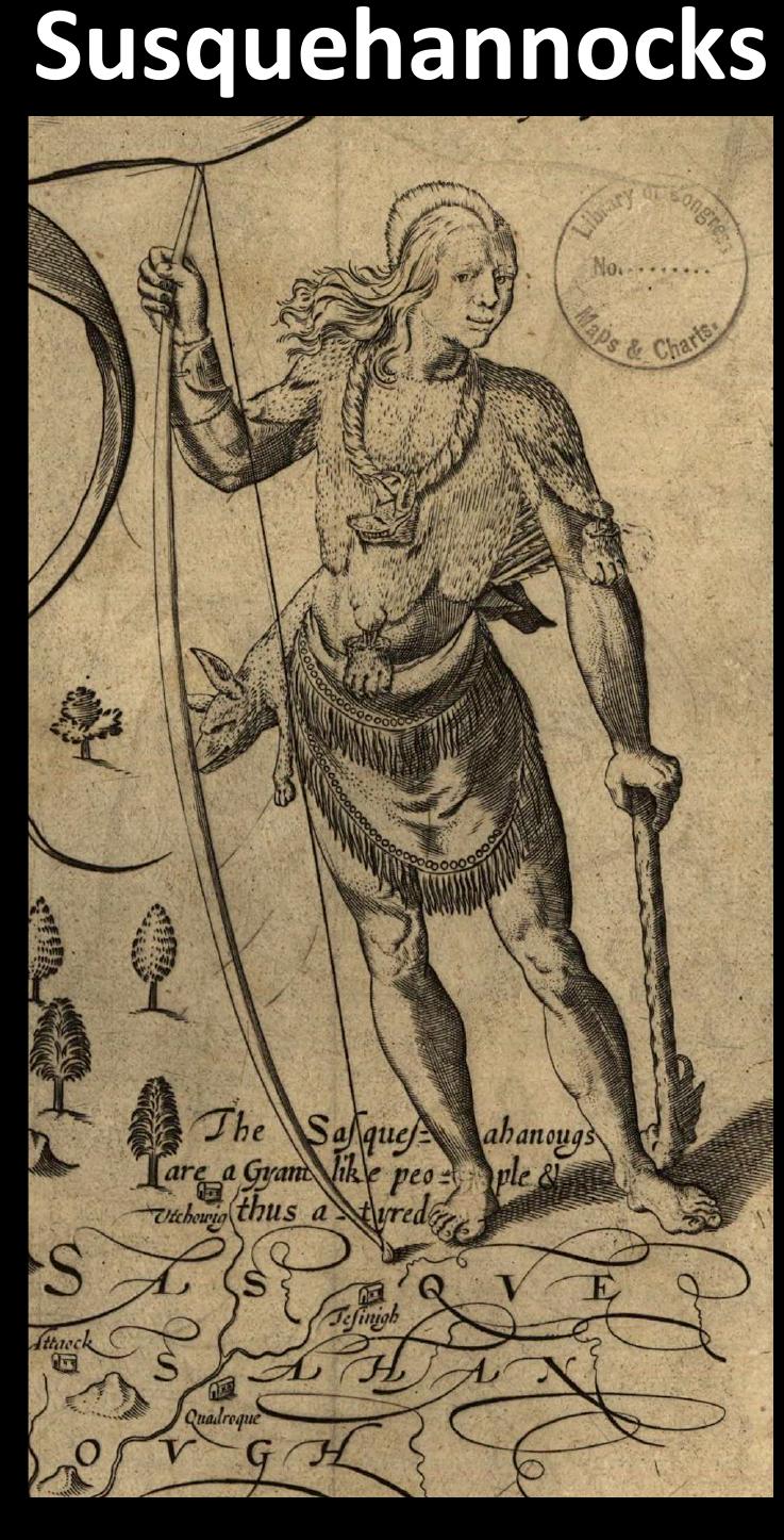 Figure 2 - Reading John Smith's 1606 Map of Virginia as a