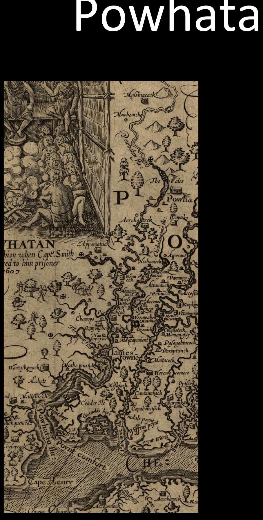 Figure 6 - Reading John Smith's 1606 Map of Virginia as a