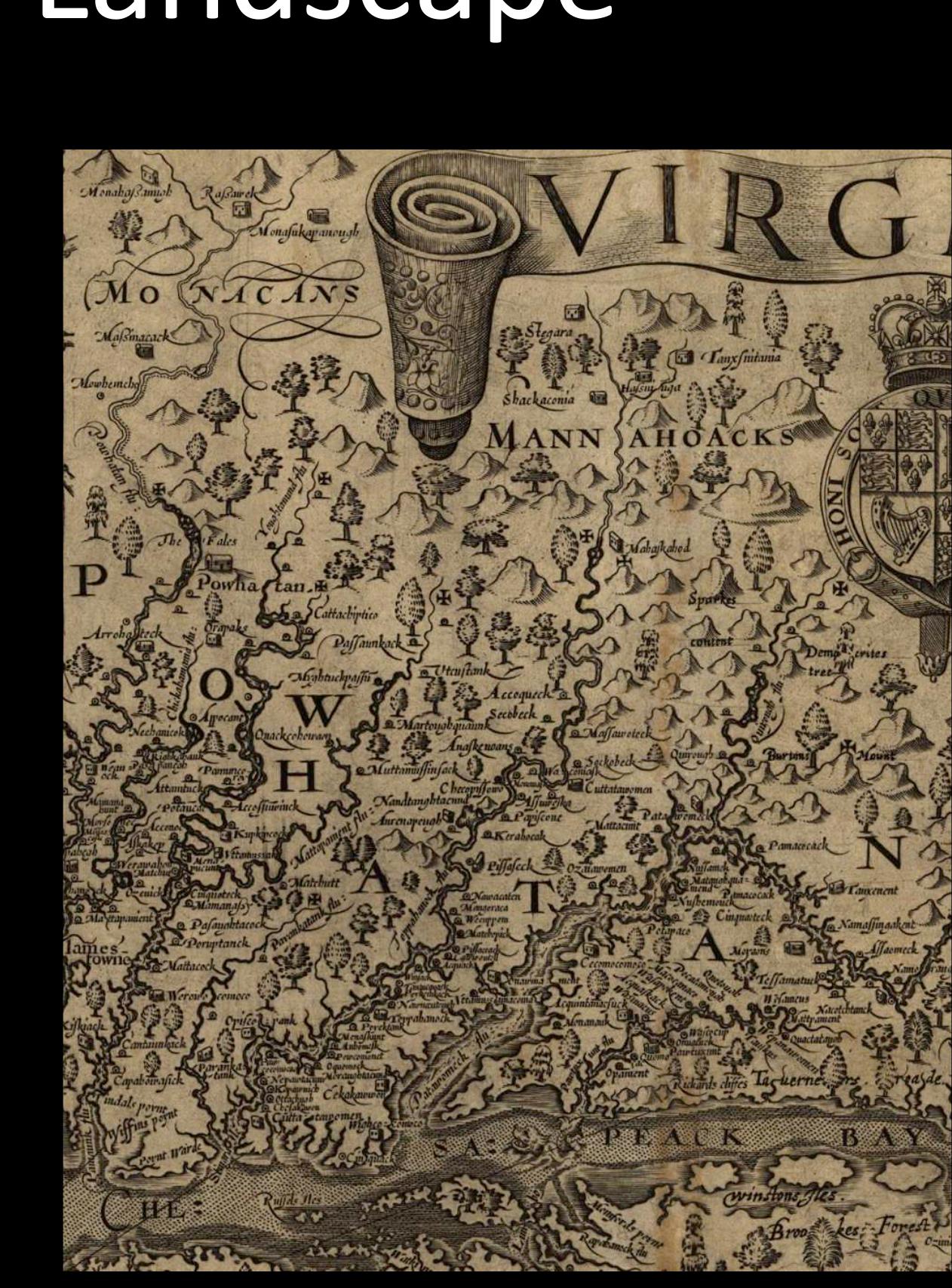 Figure 7 - Reading John Smith's 1606 Map of Virginia as a