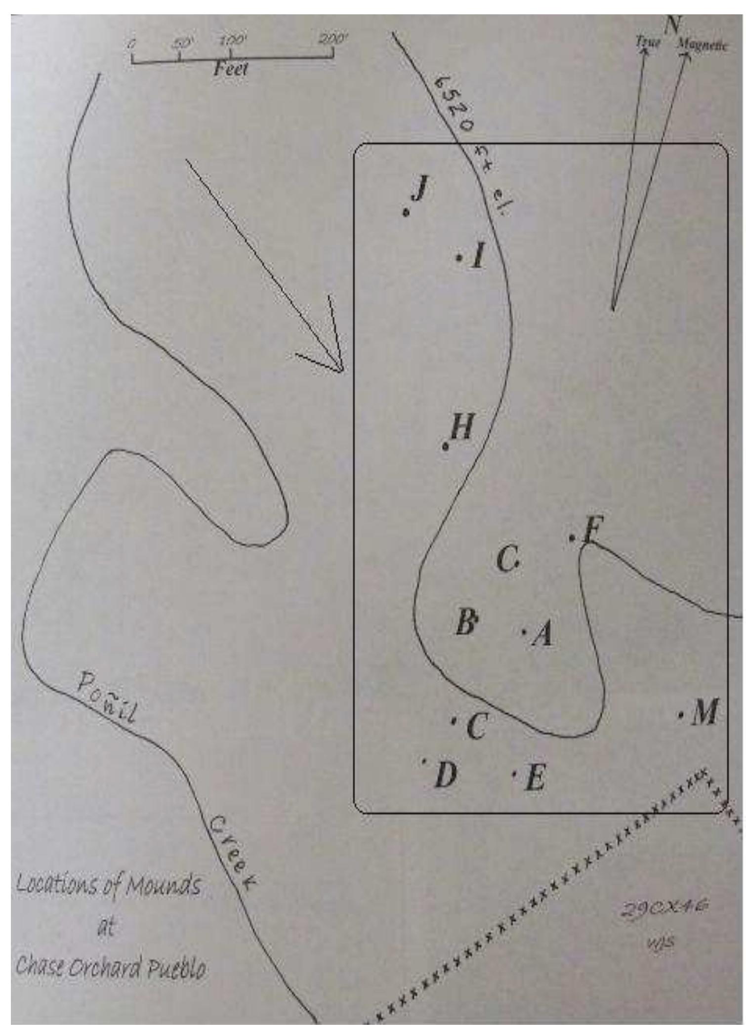 Site map. note the close configuration of mounds, indicating