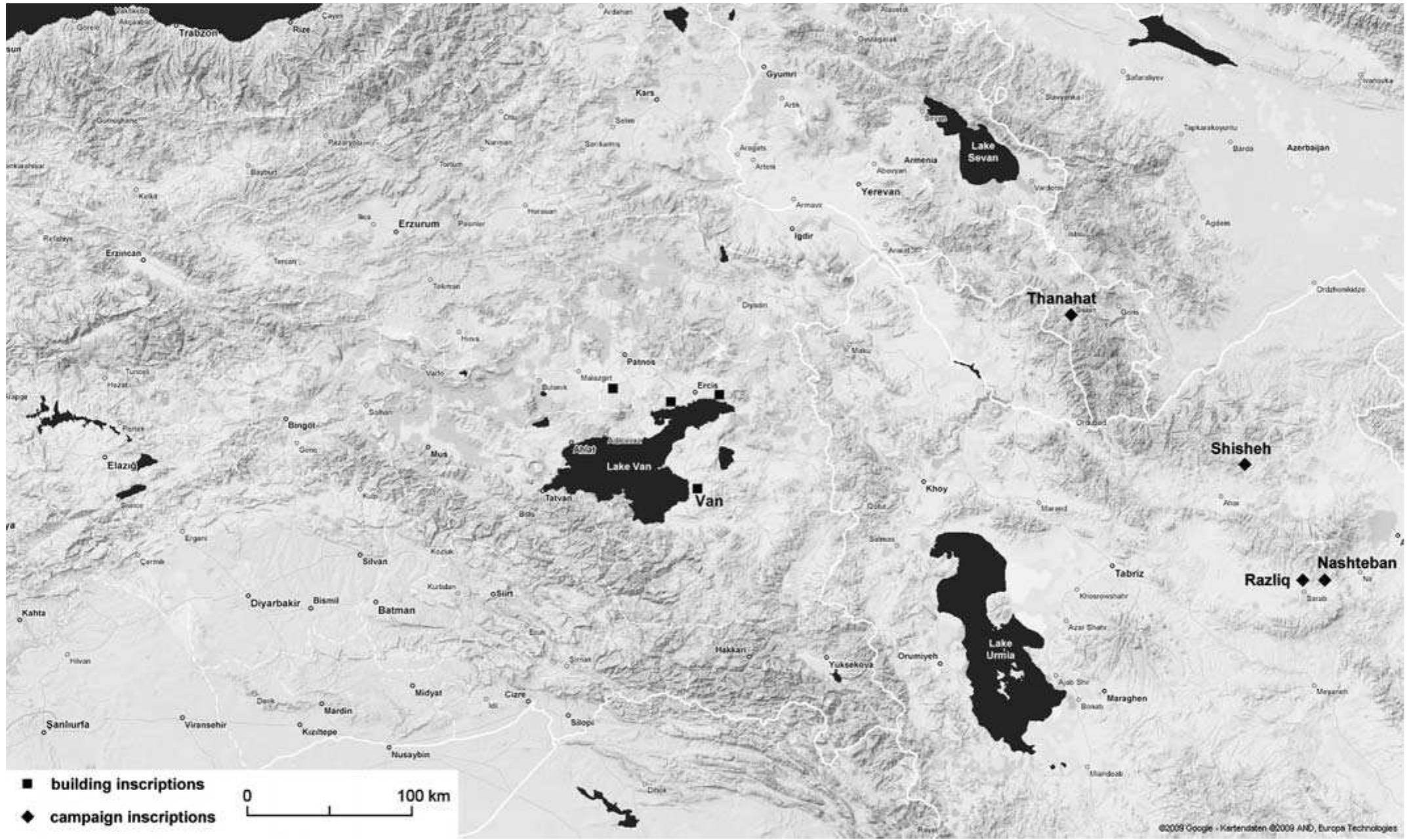 10. map of urartu showing the location of display