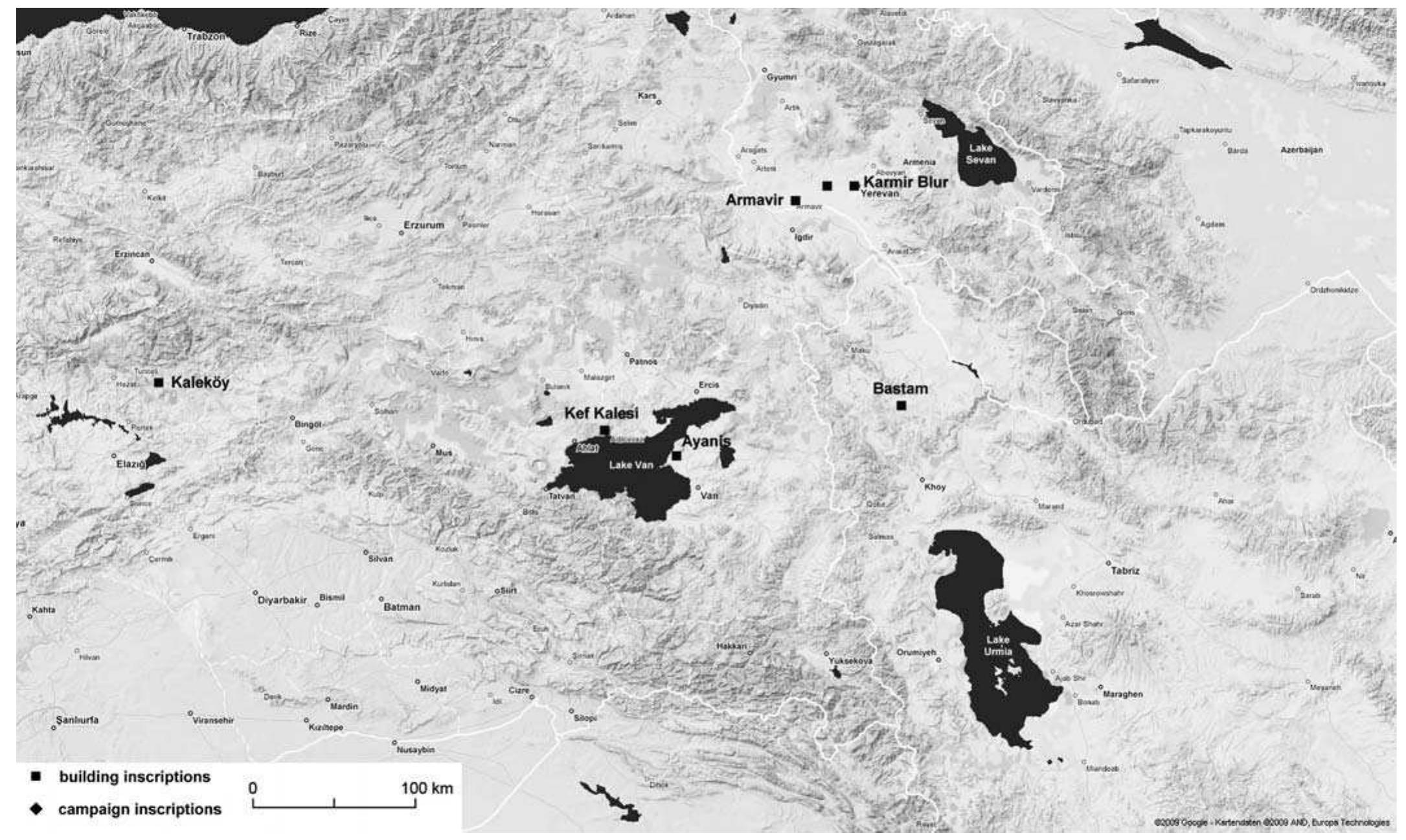 11. map of urartu showing the location of display
