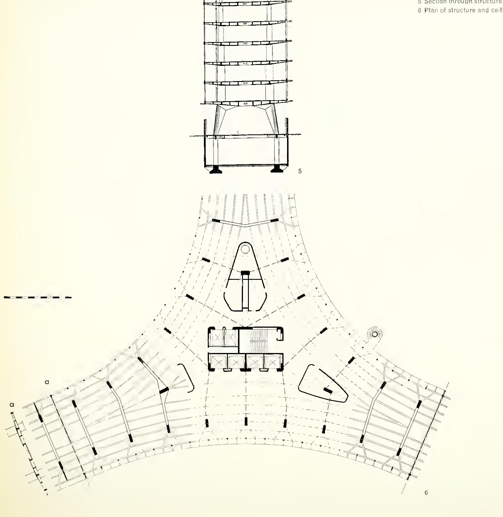The secretariat is a reinforced concrete frame structure in
