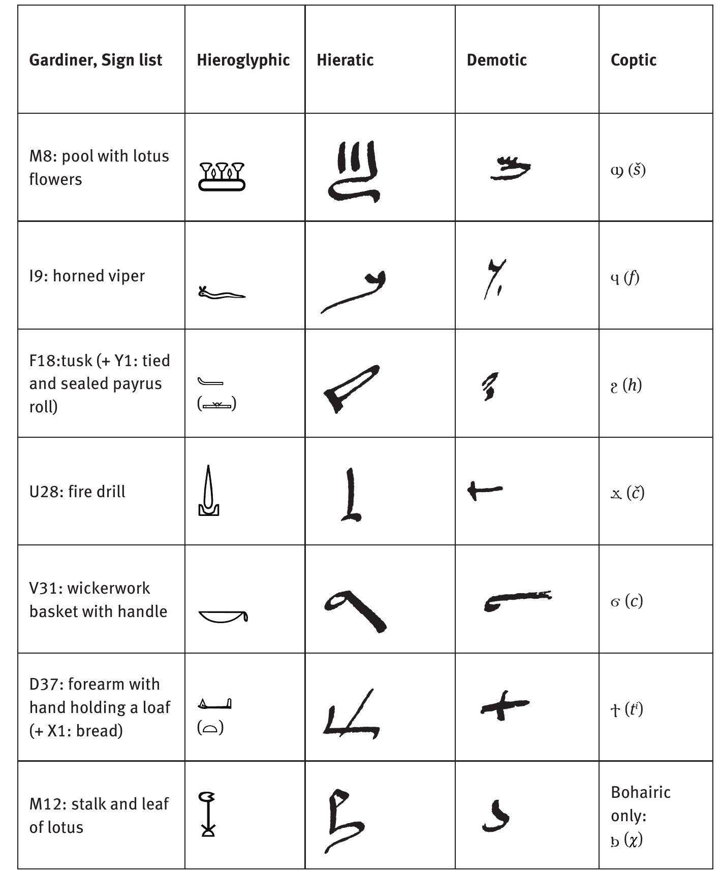 Palaeographical change of hieroglyphic characters in cursive