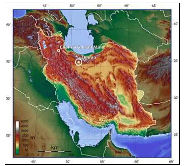 Map of iran, showing the location of the salt mine. source: