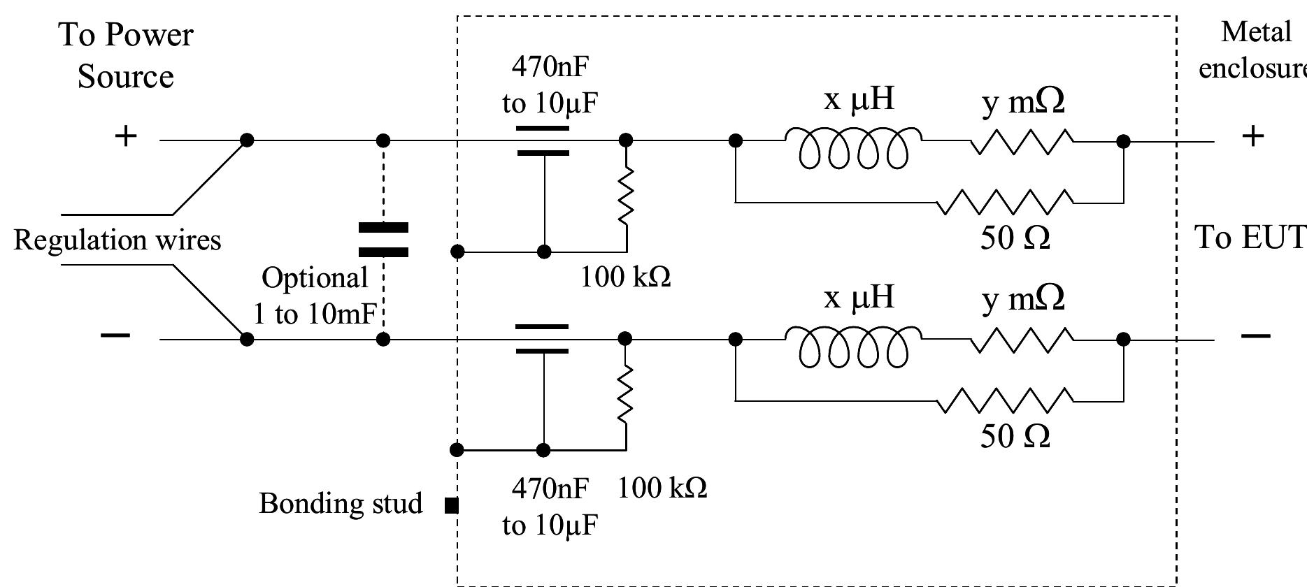 -2: line impedance stabilization network schematic