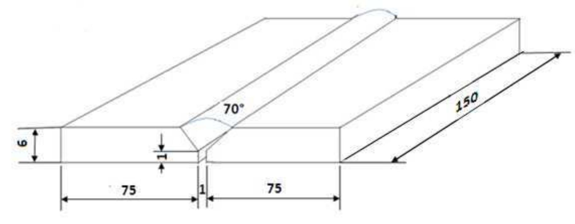 Weld groove design (all dimensions are in mm) the plates