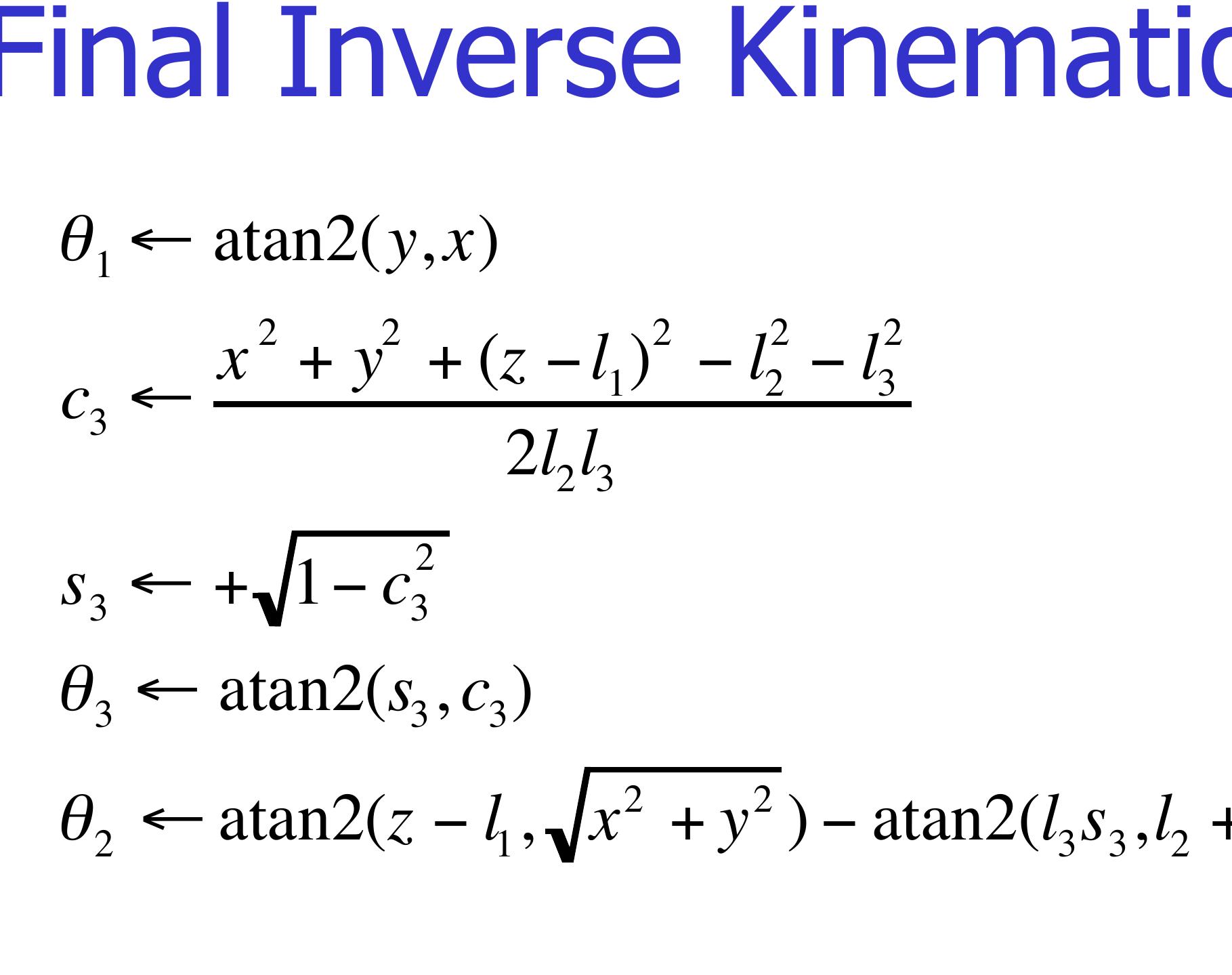 Figure 31 - Forward and inverse Kinematics (complete)