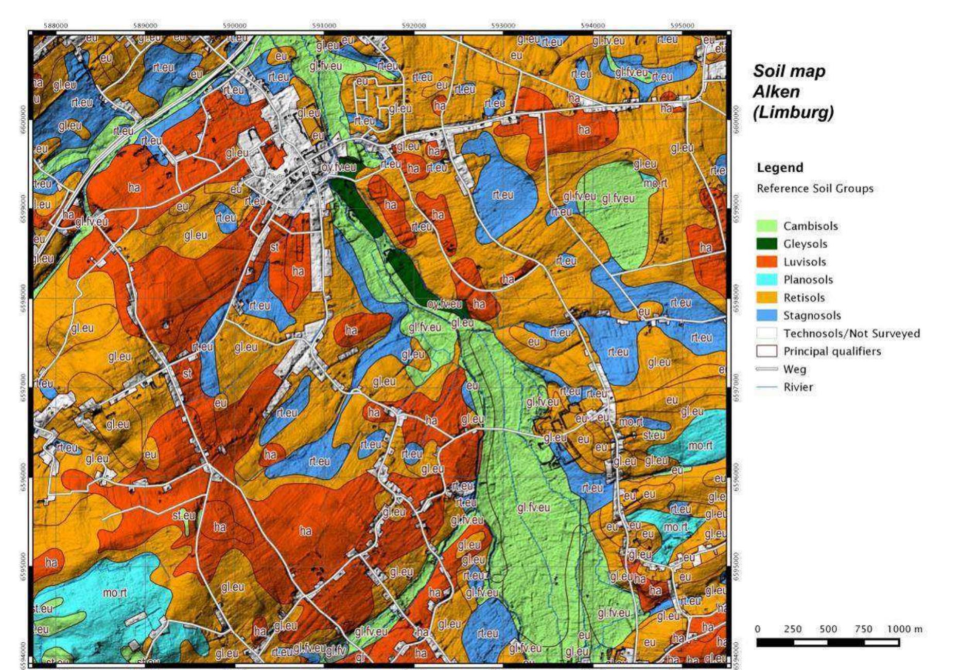Soil map of the flemish region converted to 3" edition of