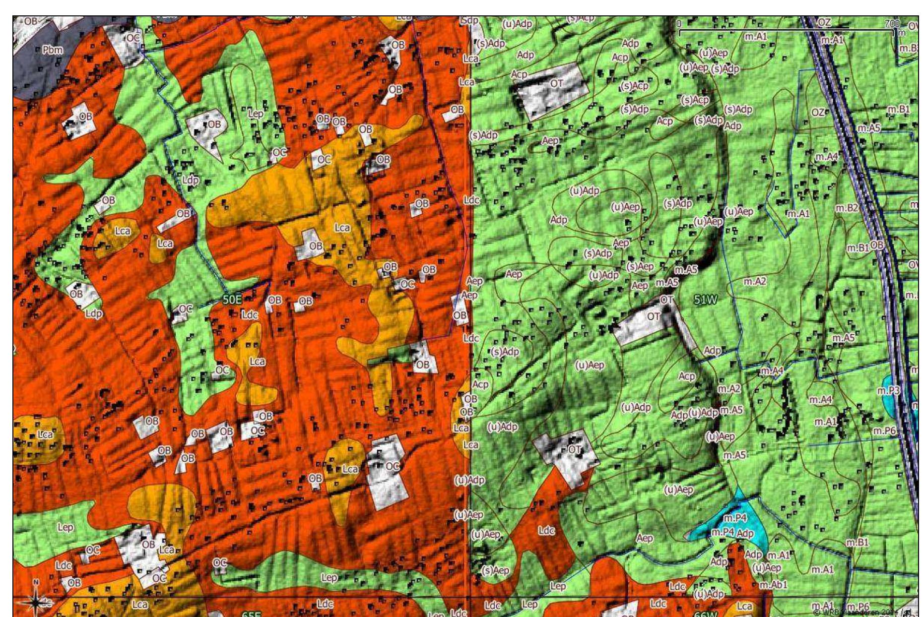F igure 6.4 - cartographic inconsistencies between maps
