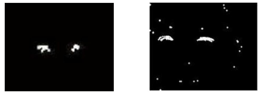 Left figure: example of eye contour pair re- turned by the