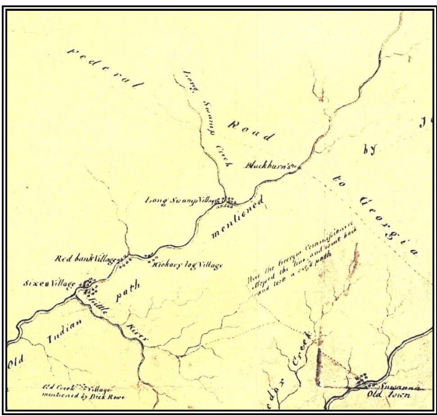 Detail from the 1824 john coffee map of north georgia,