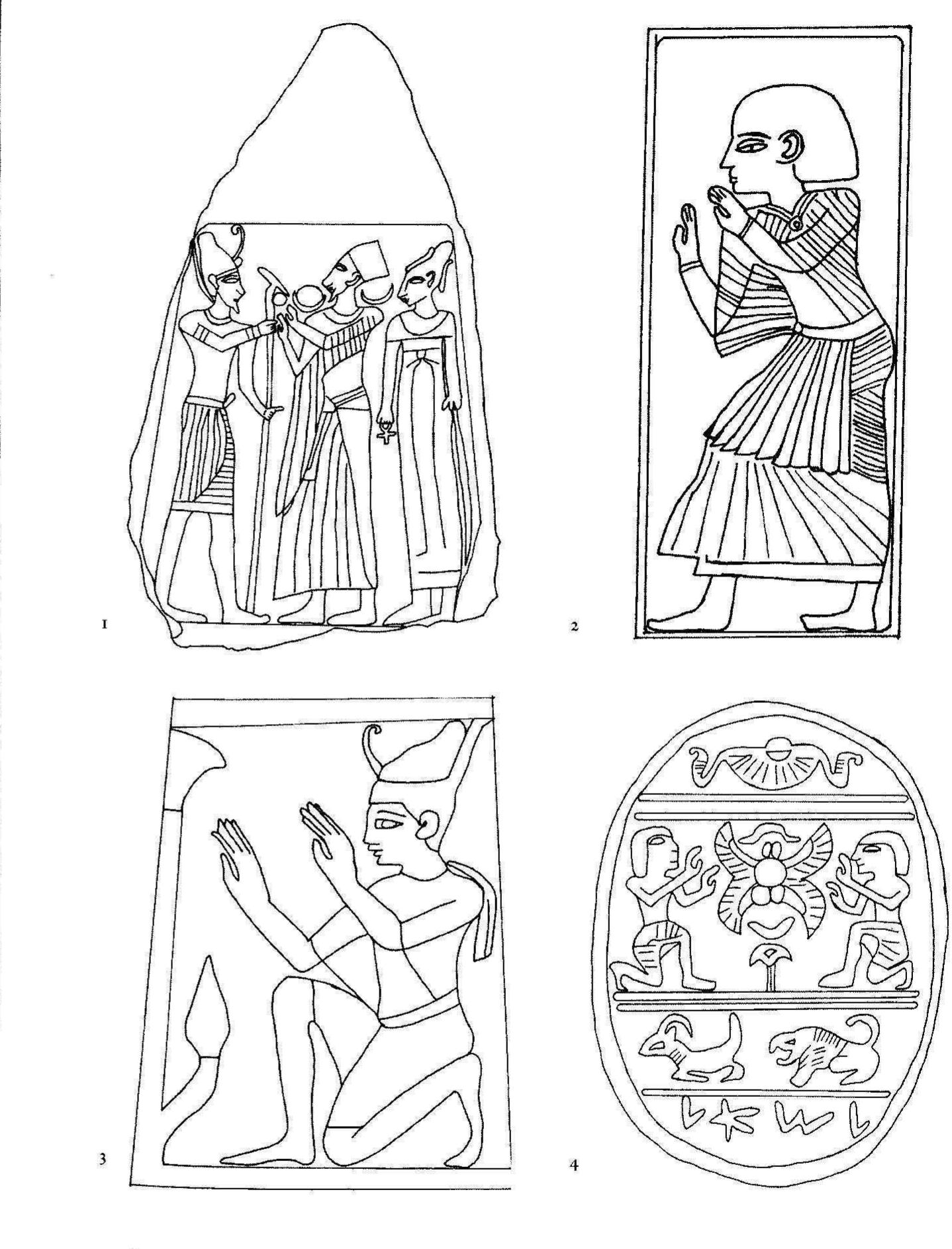 S 1-4, balu‘ah stela; carved ivory panel from ugarit; carved