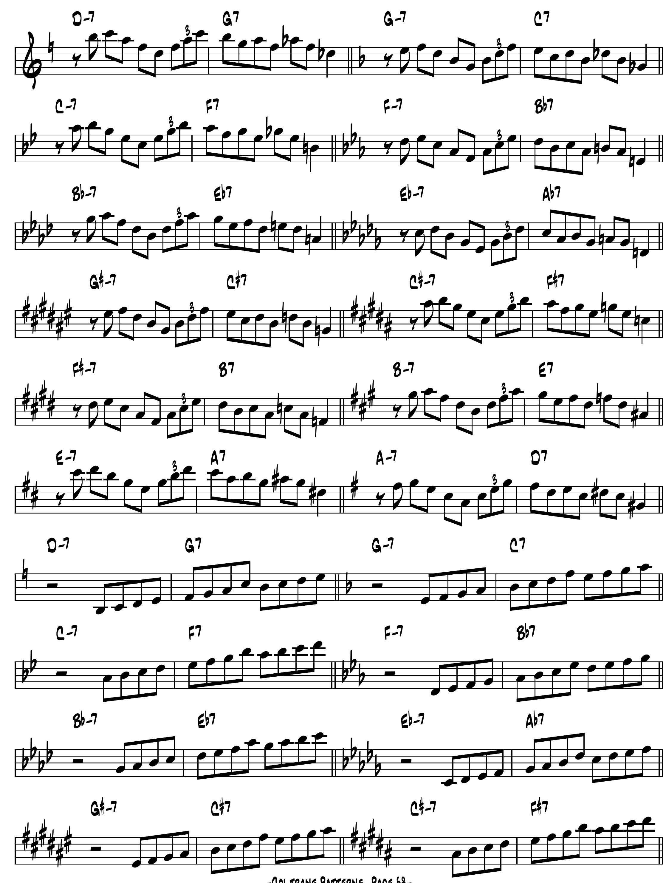 Figure 60 - John Coltrane Patterns compiled by Eric