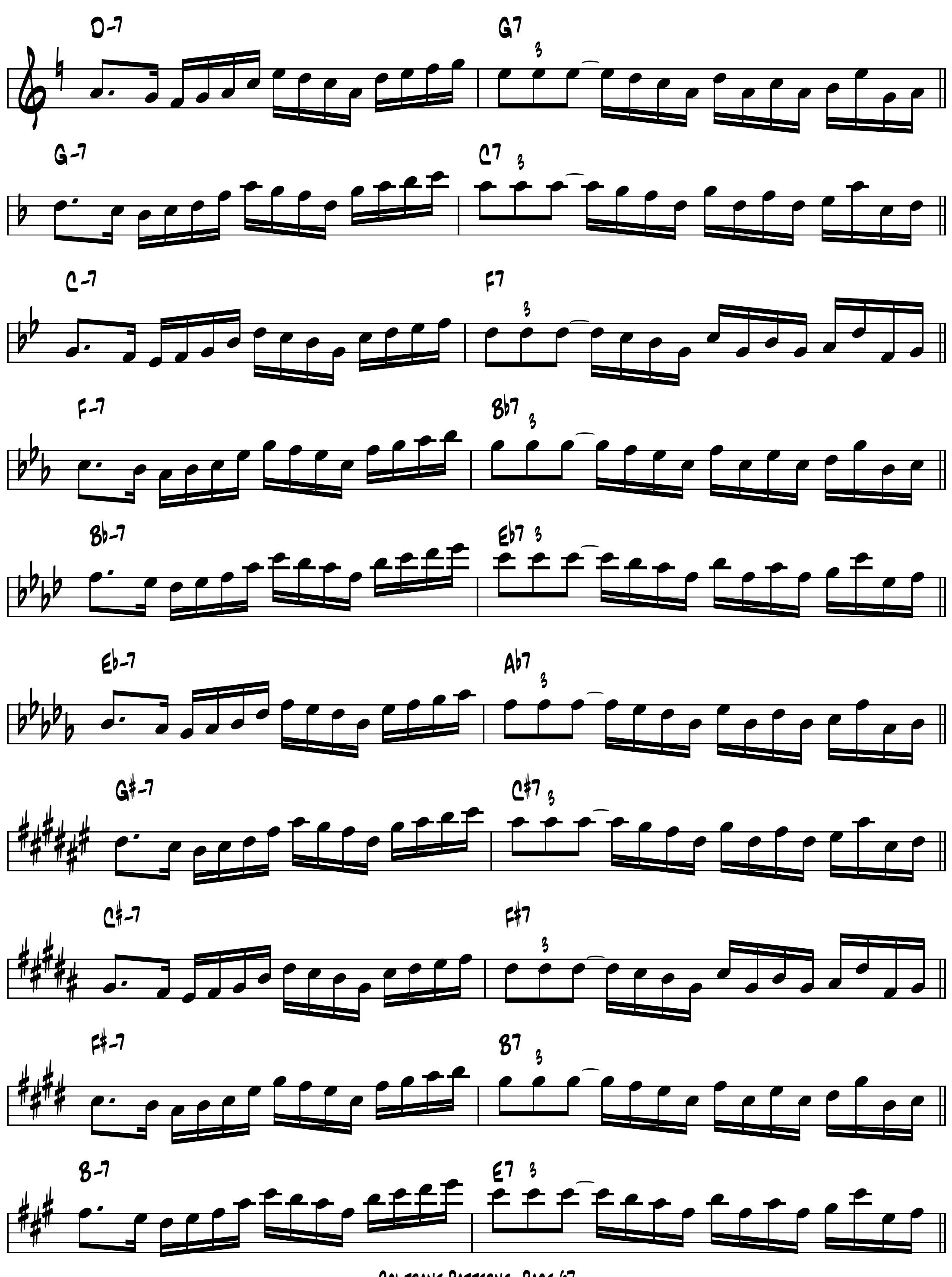 Figure 69 - John Coltrane Patterns compiled by Eric