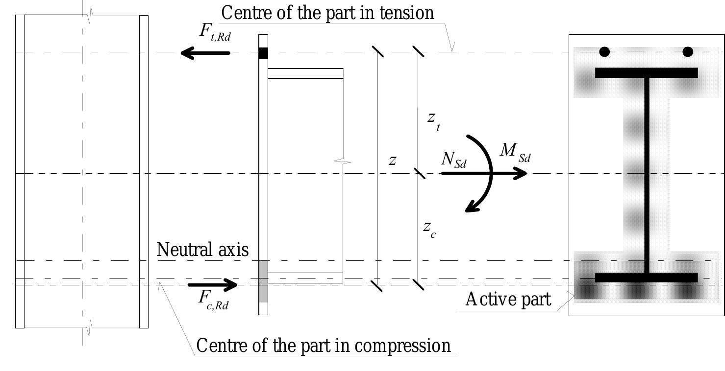The size and shape of the contact area between the end plate