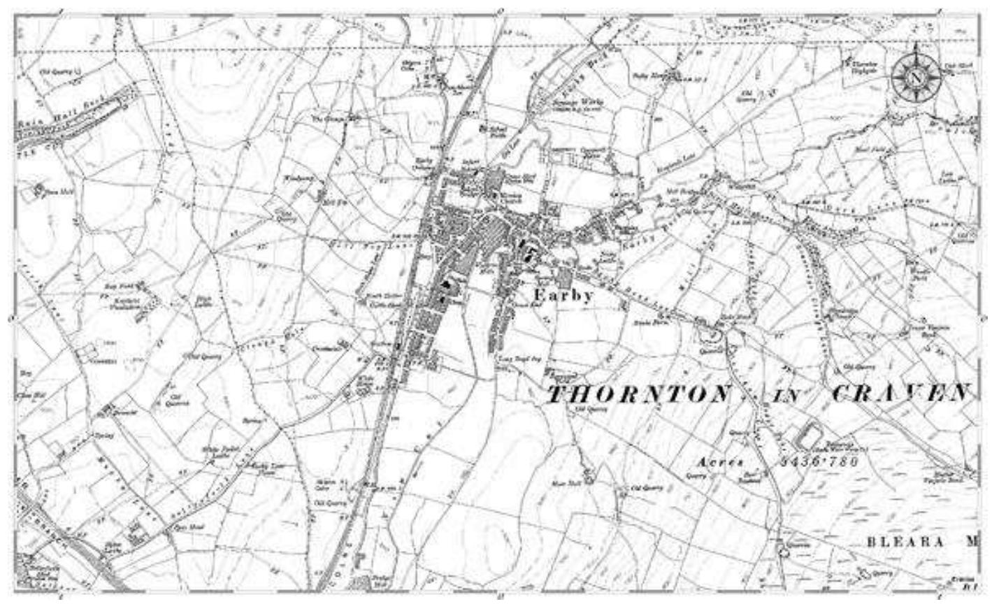 Old os map of earby before 1939. map ref. hosm44247