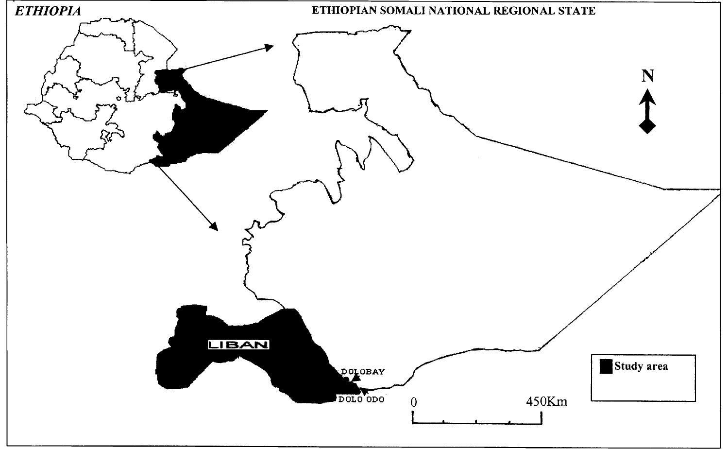Map of ethiopian somali national regional state and the