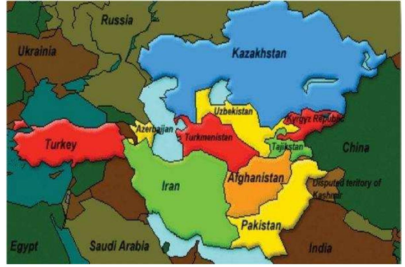 This map illustrates the closeness among pakistan, iran,