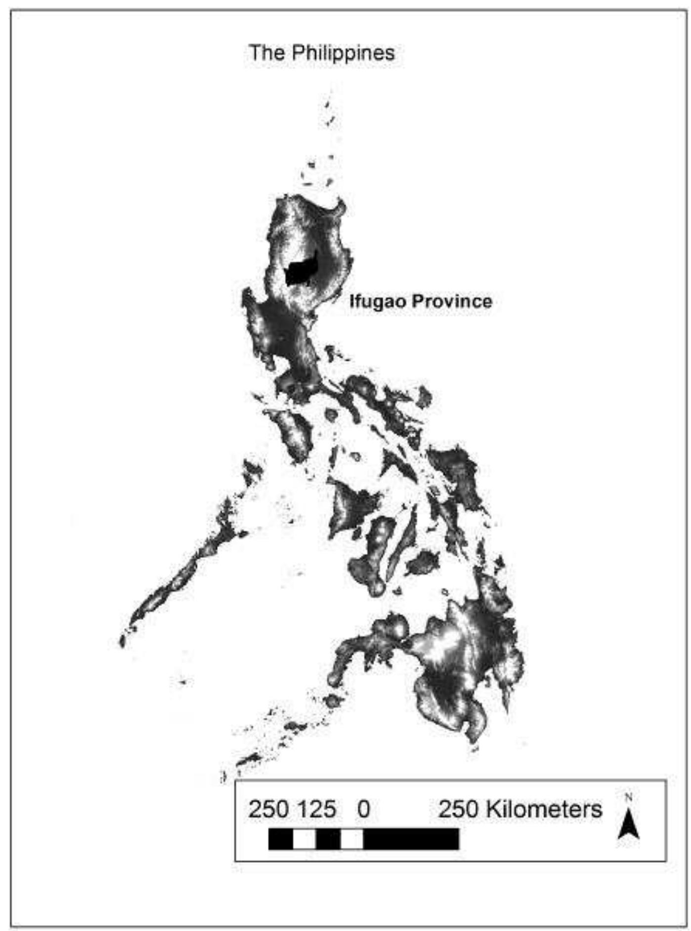 Map of the philipines with the ifugao province highlighted.