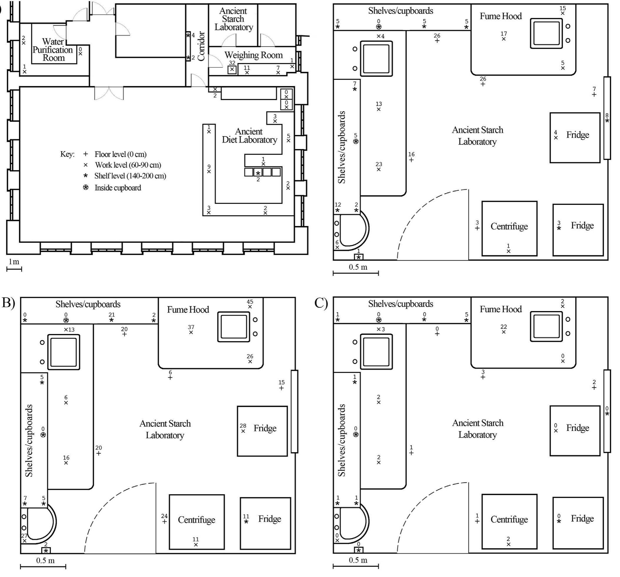 Plan of rlaha and the ancient starch laboratory (asl),