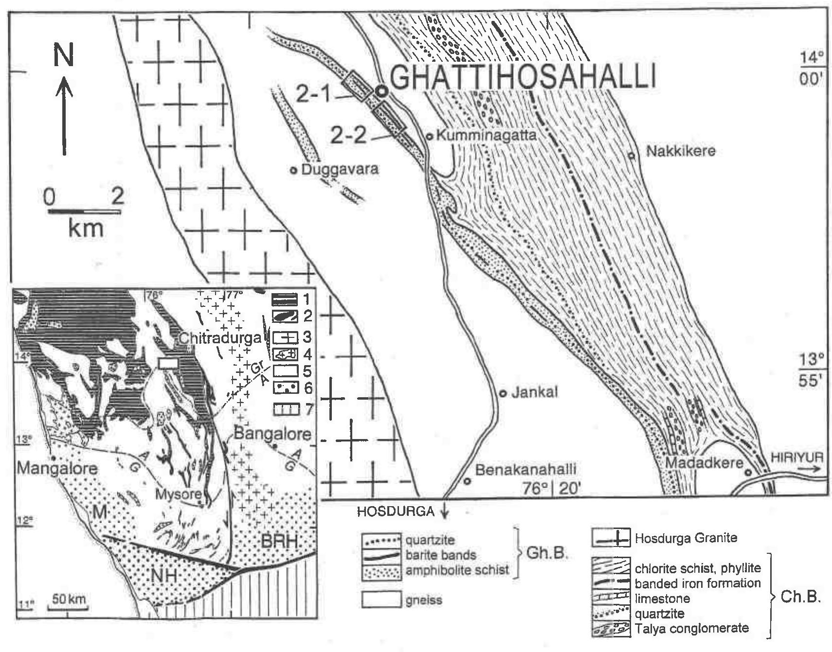 1g. 1, simplified geological map showing the ghattihosahalli