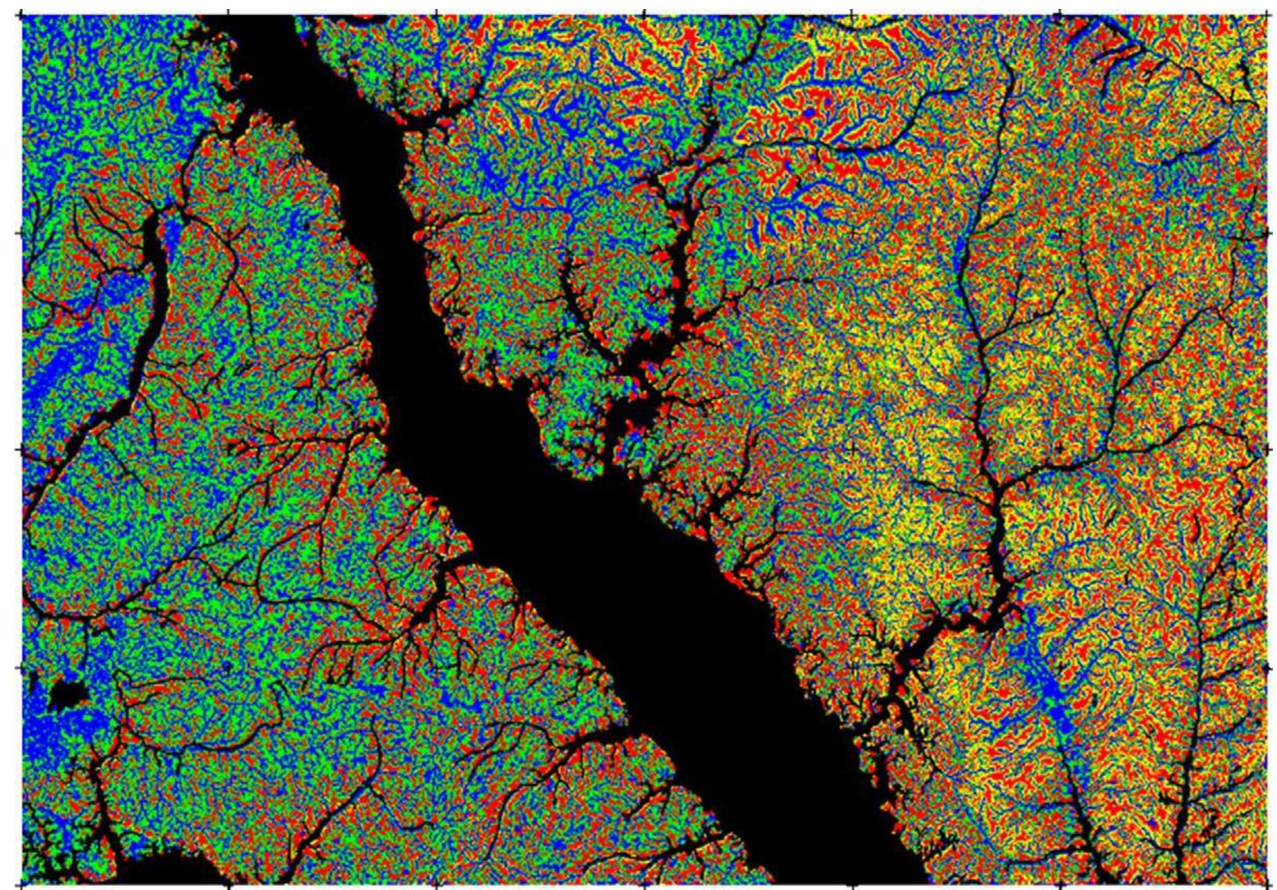 Hand map of environments for the lower rio negro area