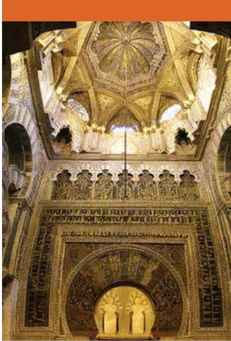 The mihrab of cordoba. a mihrab is a semicircular niche in