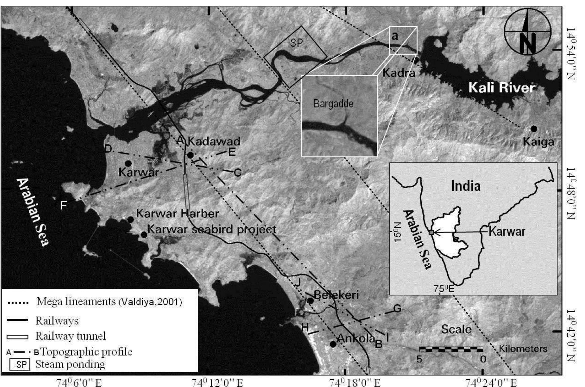 L: location map of the study area shown in satellite image