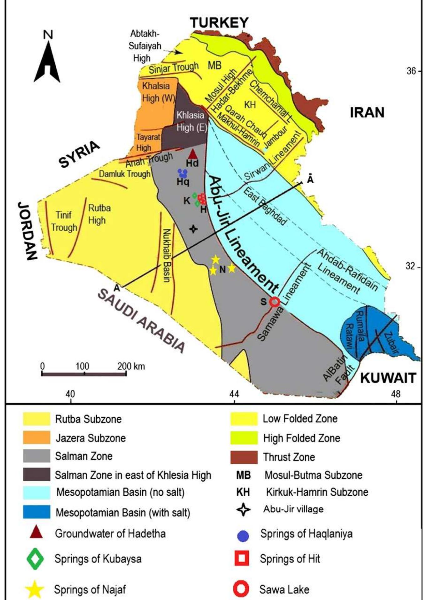 Simplified tectonic map shows the sampling sites in the
