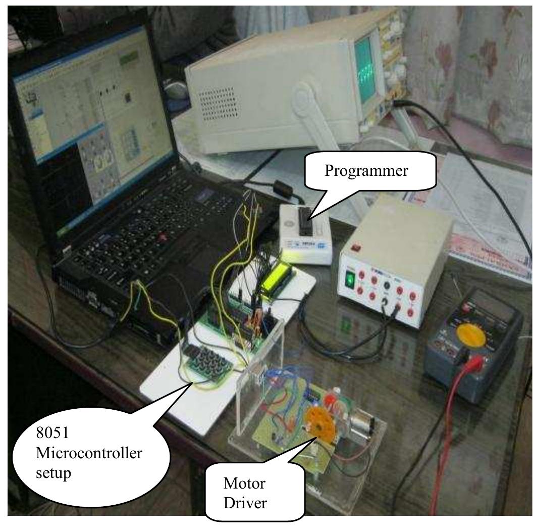 The hardware development setup is shown in fig-6. the 8051