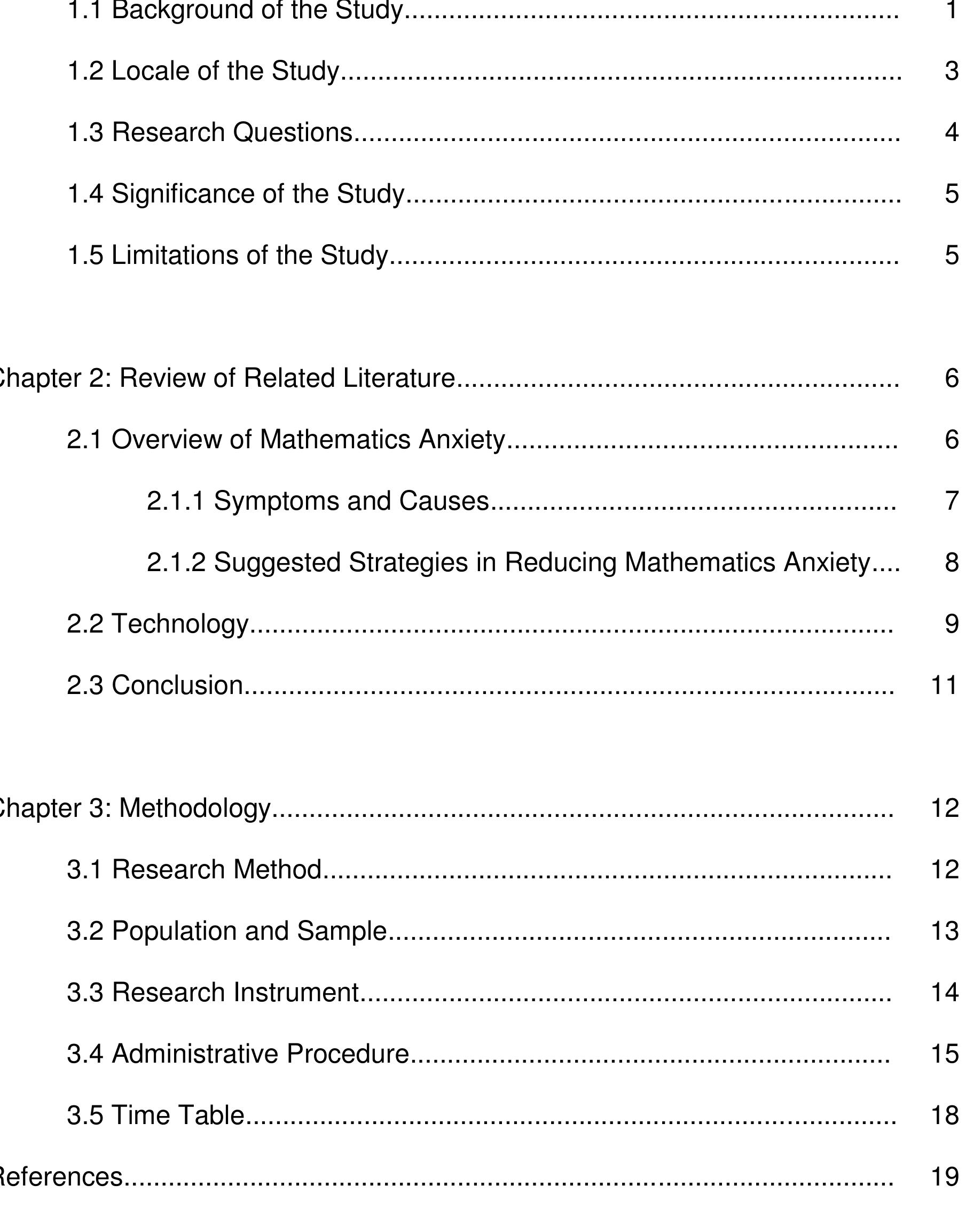 Table 1 - Sample Action Research Proposal