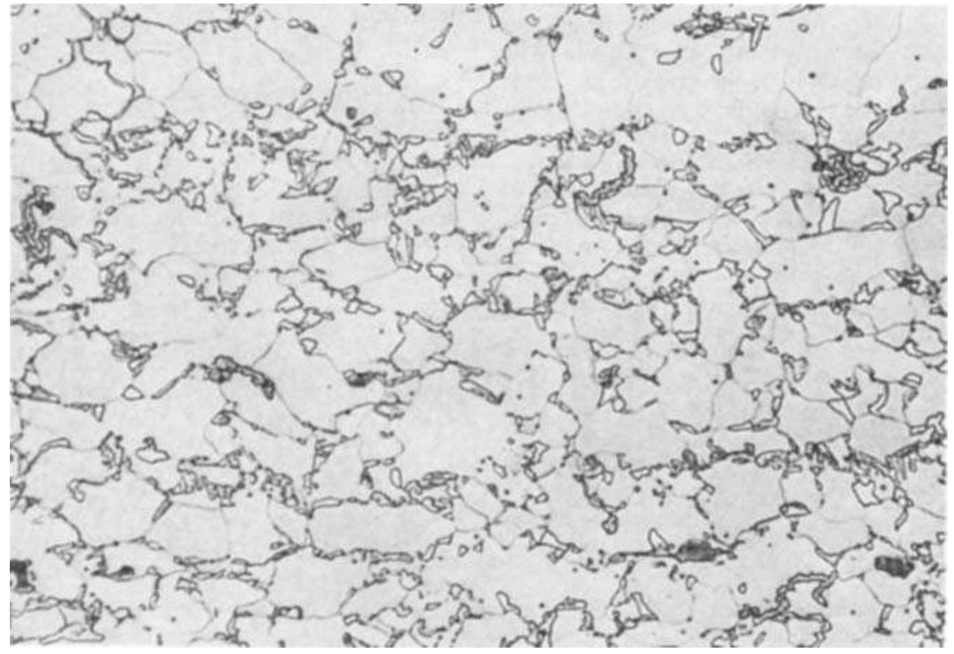 Microstructure of a typical dual-phase steel. 2% nital etch.