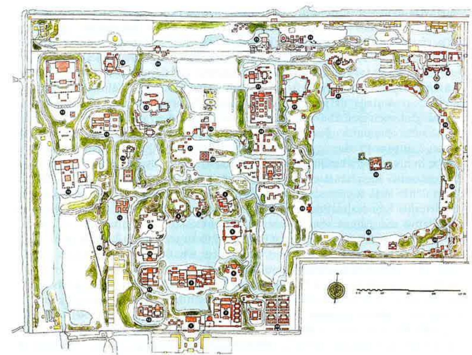 2 map of the yuanming yuan proper with numbers corresponding