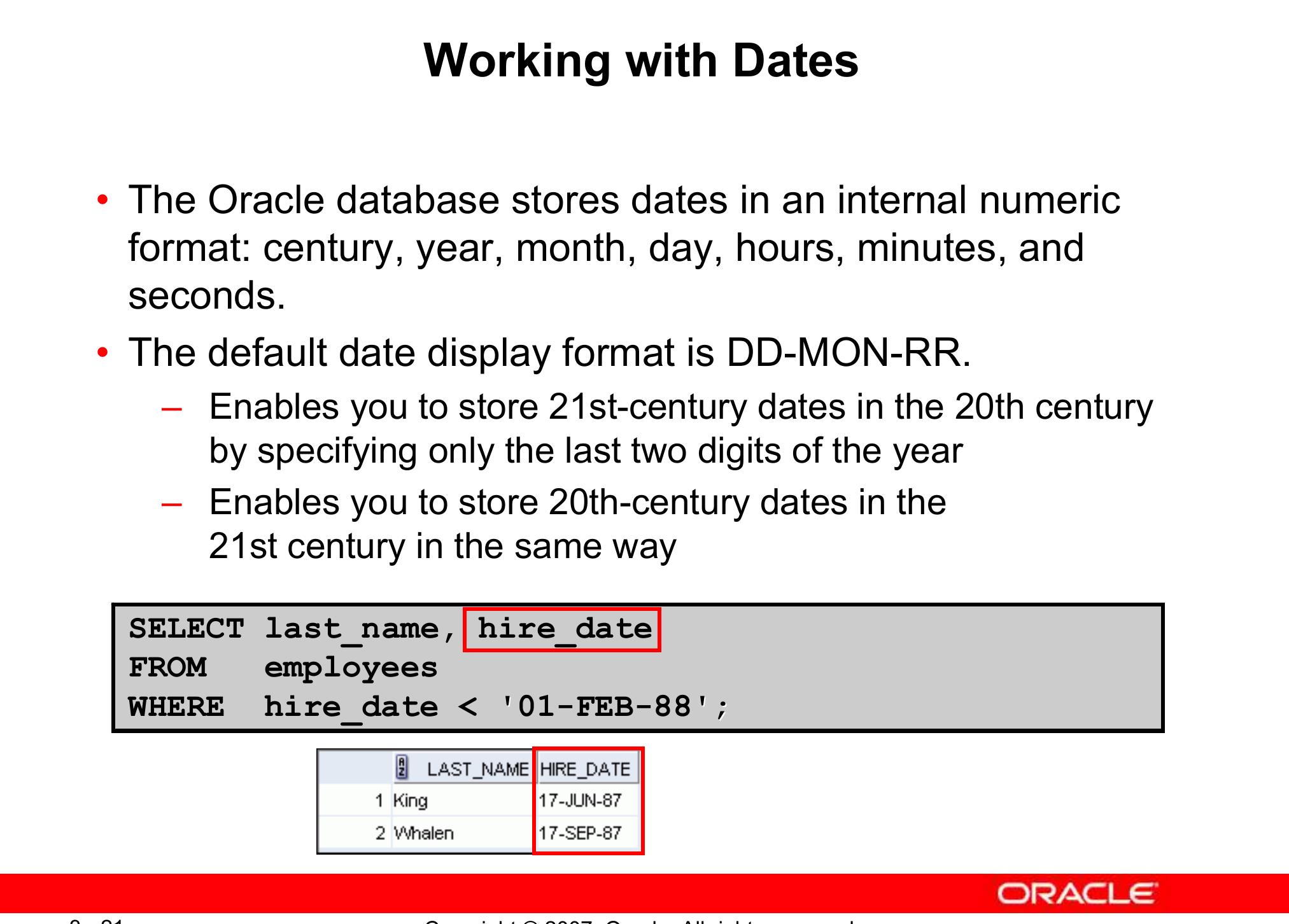 Figure 103 - Oracle Database 11g SQL Fundamentals I (Vol1)