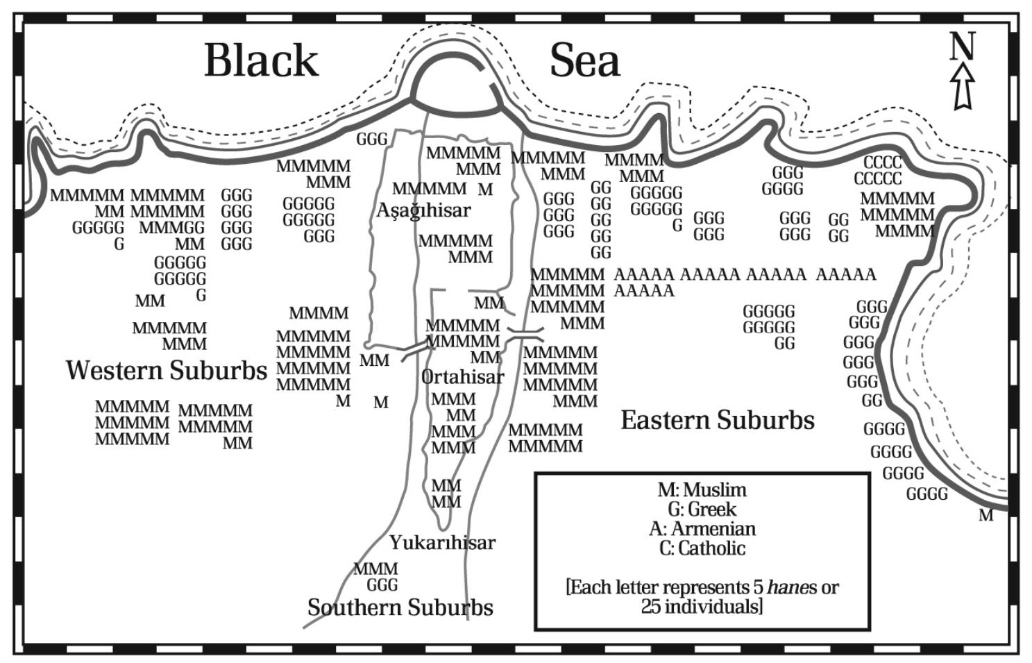 Map x: showing settlement patterns by hane in the city of